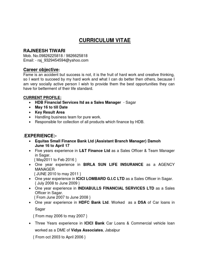 Rajneesh Tiwari CV | PDF Rajneesh Tiwari CV | PDF