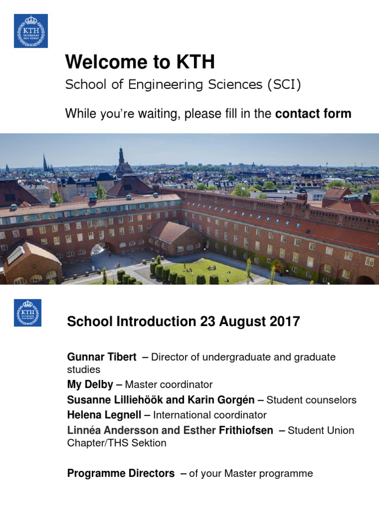 KTH Engineering Master's Program Guide | PDF | Engineering | Email