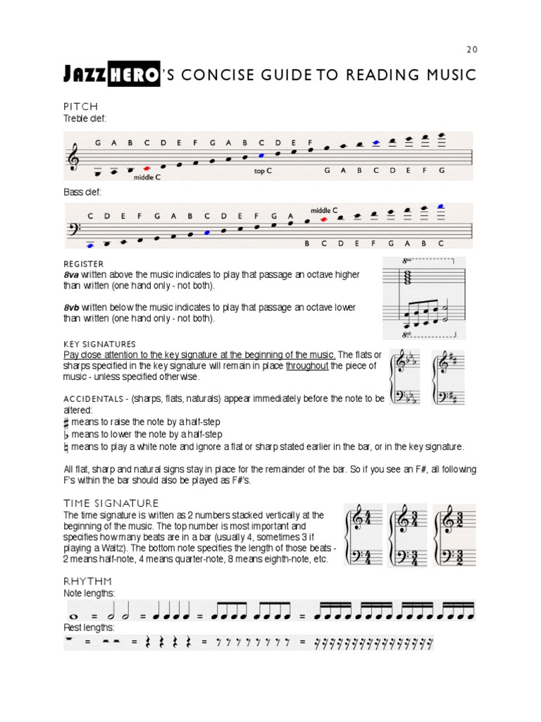 Concise Guide to Reading Music | PDF | Musicology | Music Theory