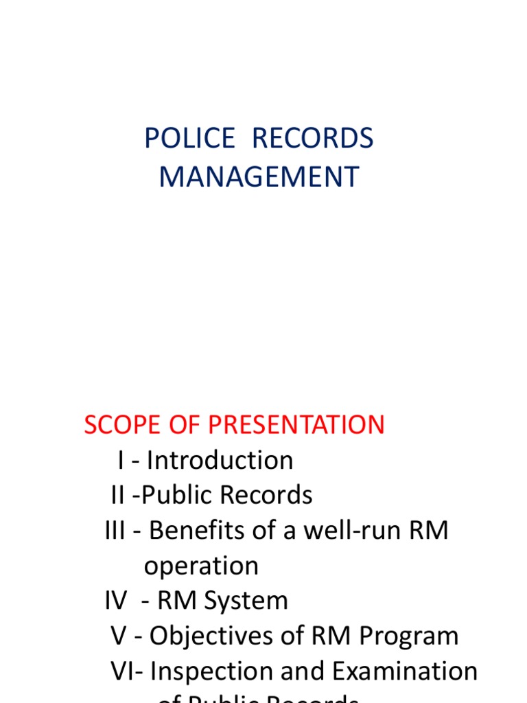 Police Records Management | PDF | Records Management | Lawsuit