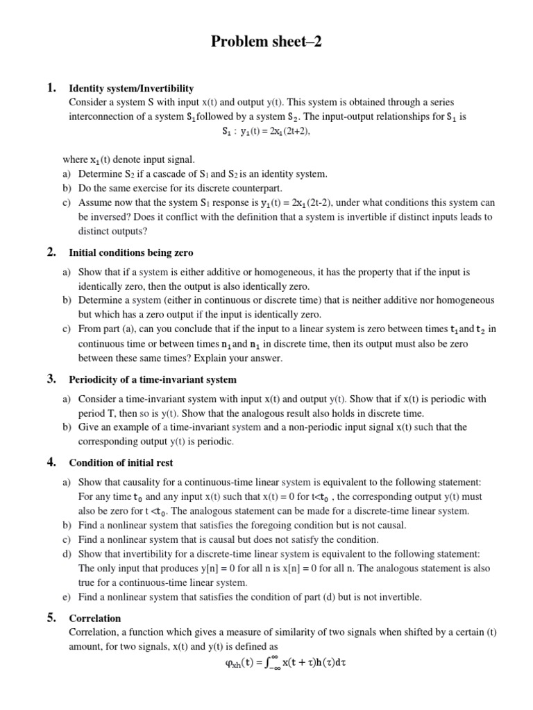 Assignment of Signals and System | PDF | Mathematical Analysis ...