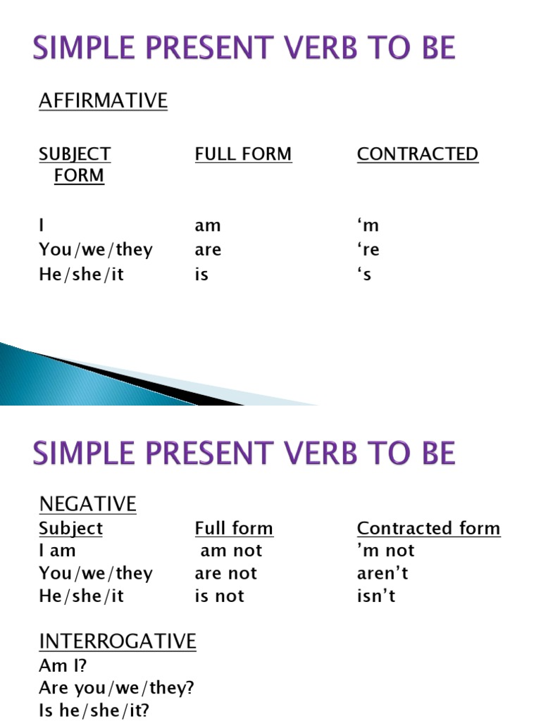 Clase 4-Gimenez-Verb To Be - Simple Present | PDF | Question | English ...