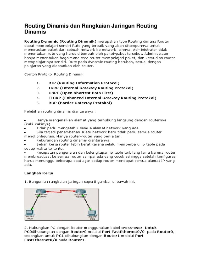 Routing Dinamis Dan Rangkaian Jaringan Routing Dinamis | PDF