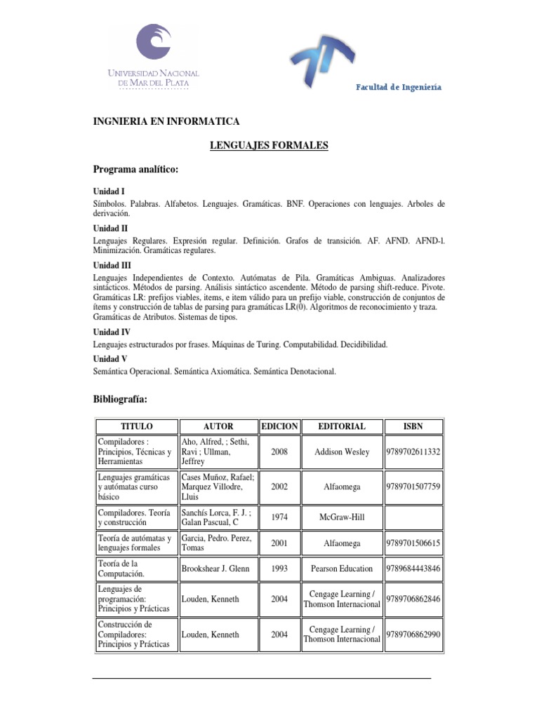 LenguajesFormales PDF | PDF | Compilador | Matemáticas Aplicadas
