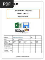 Lab 13 Algoritmos | PDF | Macro (informática) | Microsoft Excel