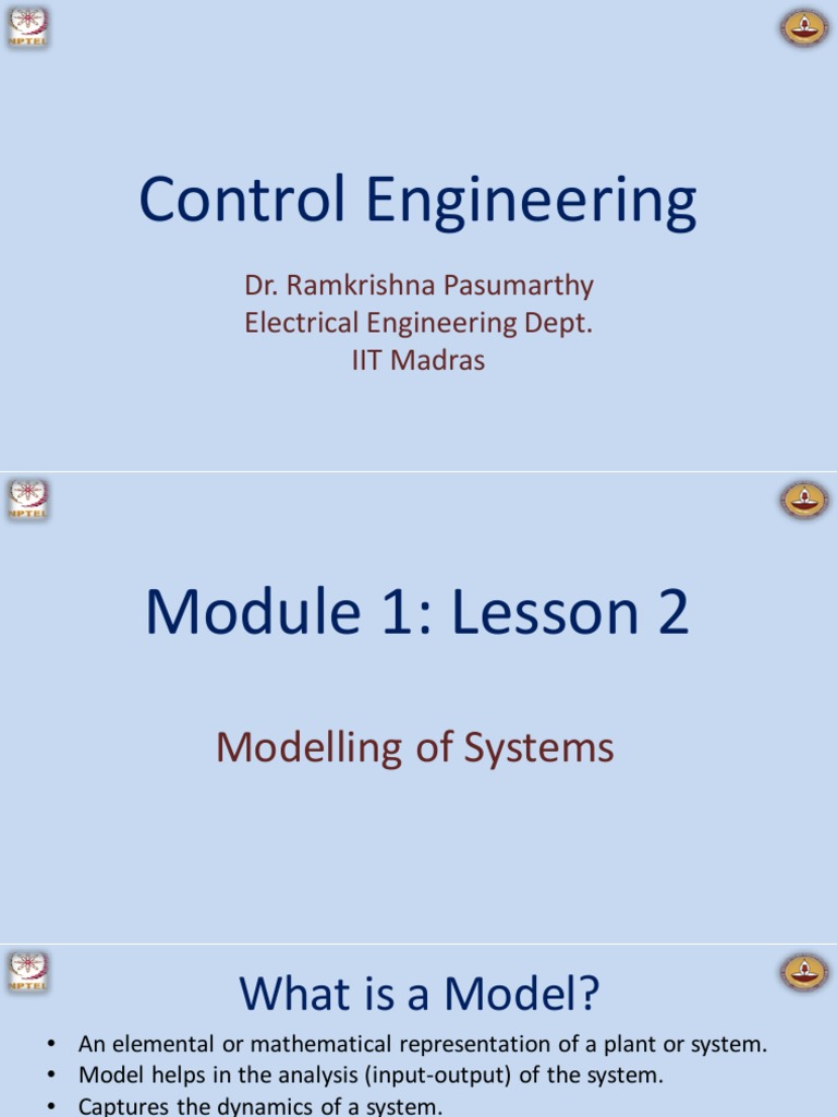 Module 1 - Lecture 2 | PDF | Mathematical Model | System