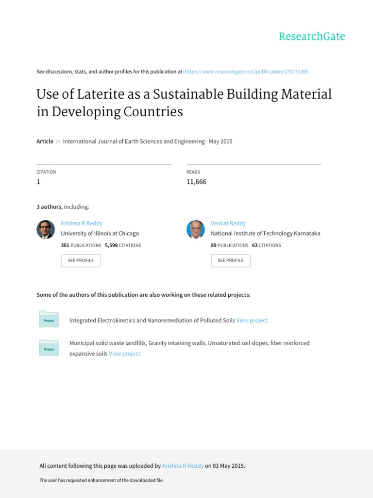 Kasthurba Laterite IJESE Paper | PDF | Soil | Building Materials