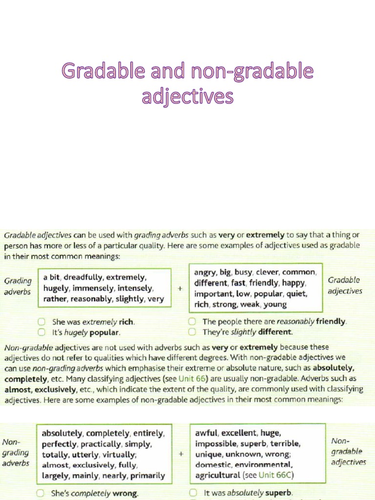 C1 Gradable and Non-Gradable Adjectives | PDF