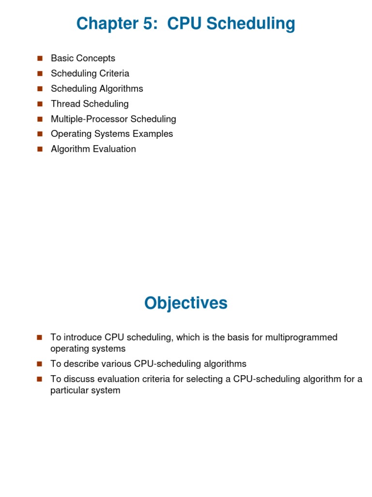 Chapter 5: CPU Scheduling | Download Free PDF | Scheduling (Computing) | Thread (Computing)
