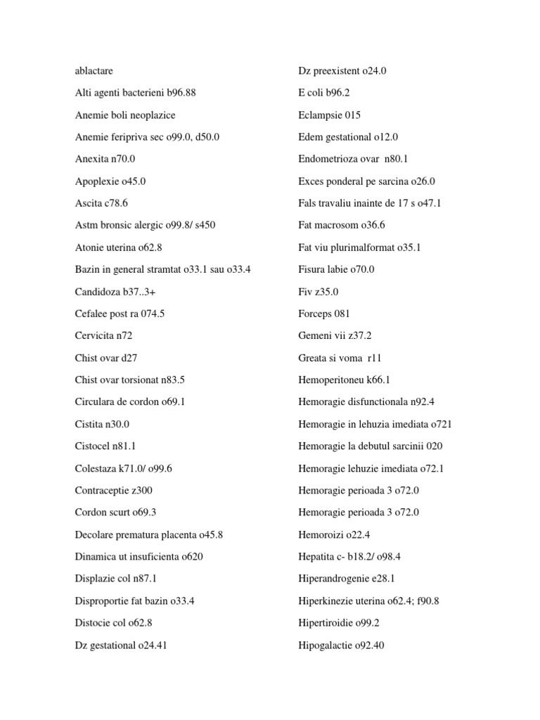 Coduri Diagnostice | PDF