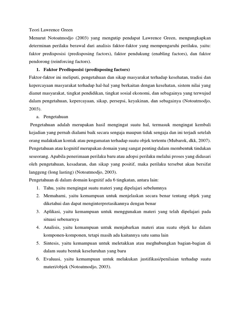 Teori Lawrence Green | PDF