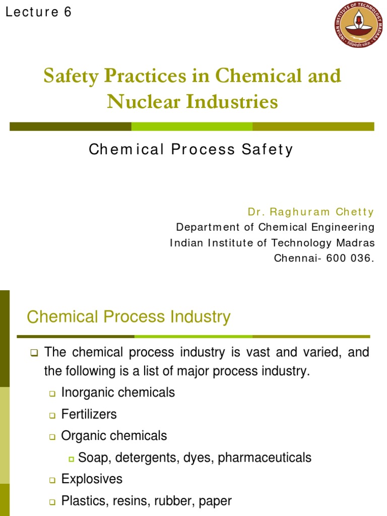 Safety Practices in Chemical and Nuclear Industries: Chemical Process ...