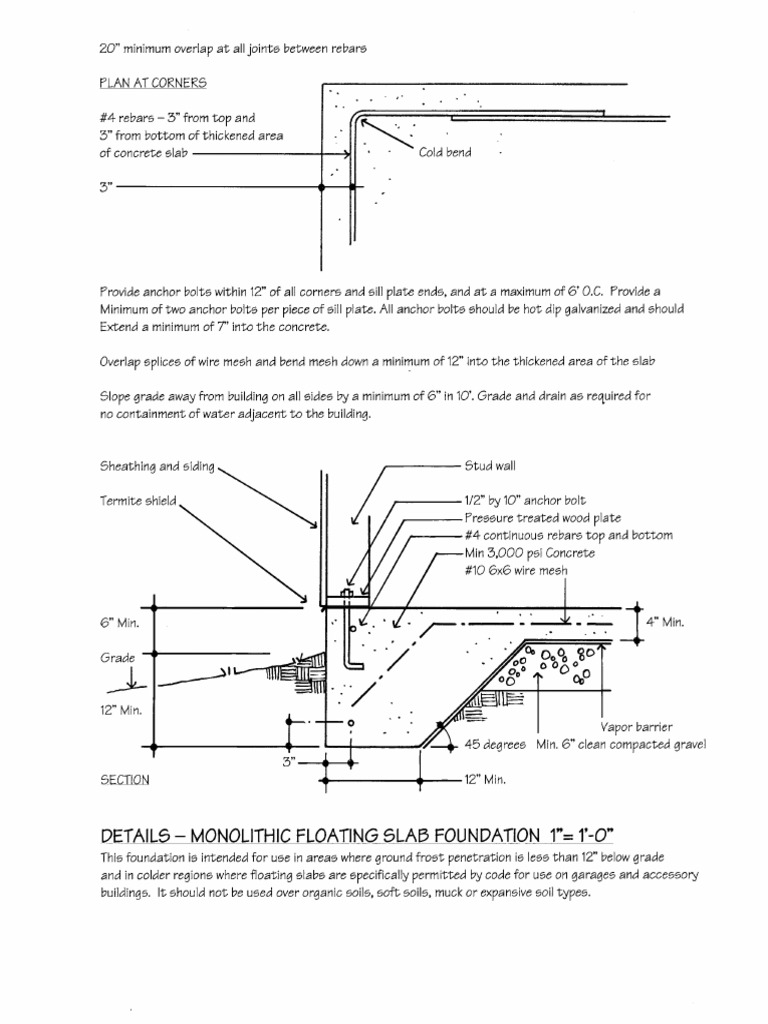 Monolithic Floating Foundation DWG | PDF