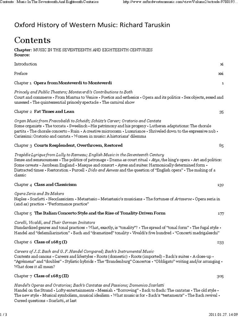 Richard Taruskin Music in The Seventeenth and Eighteenth Centuries PDF ...