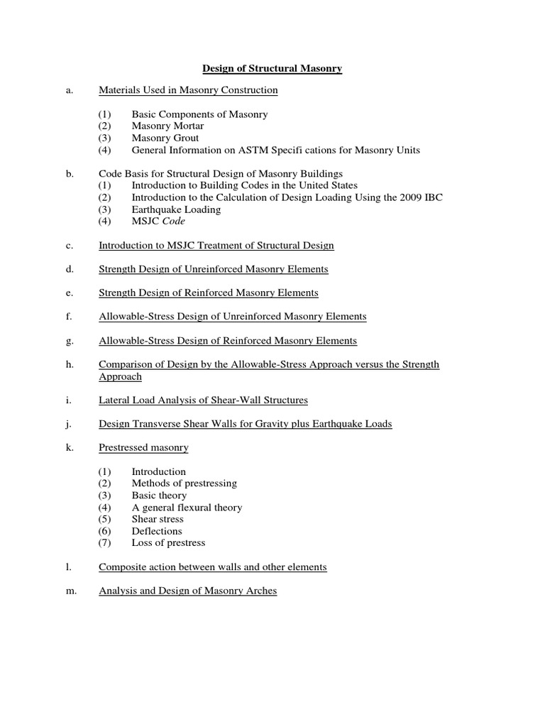 Design of Structural Masonry | PDF