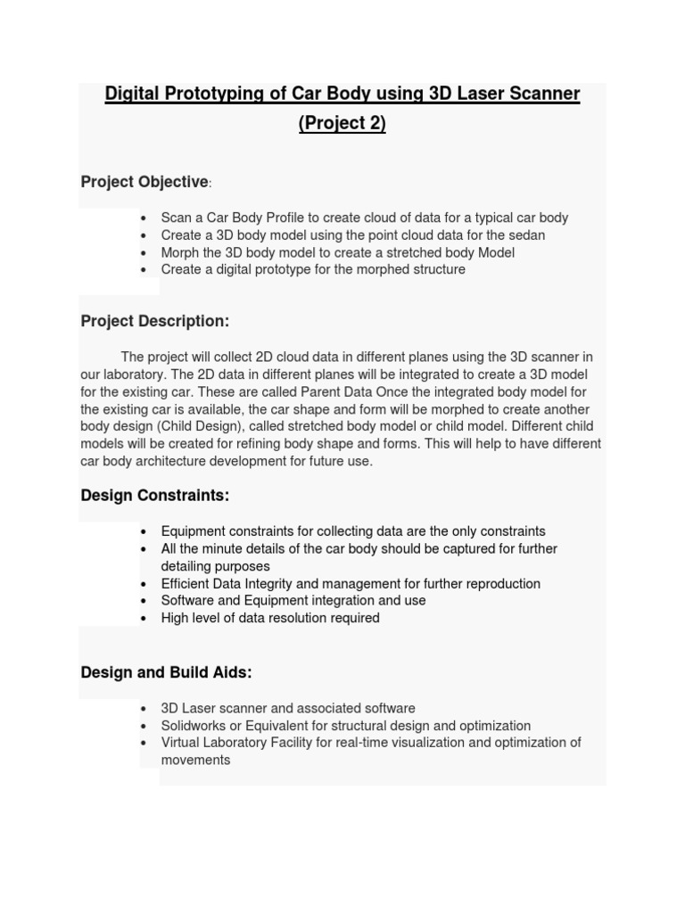 Digital Car Body Prototyping Project | PDF | Computers