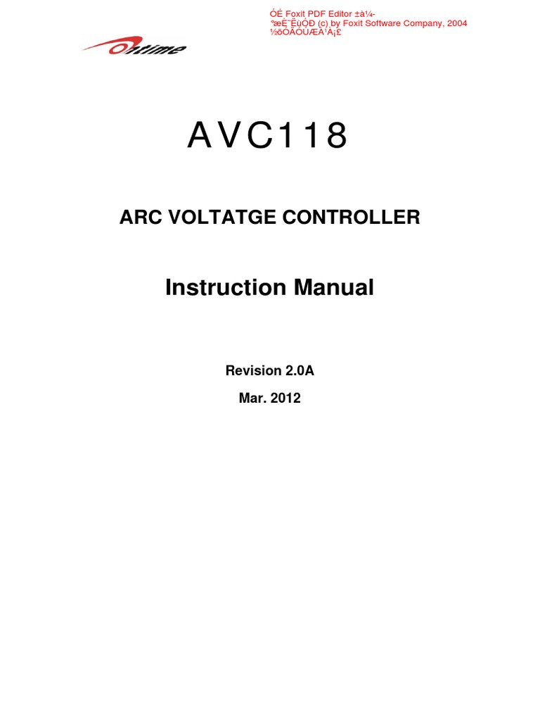 Avc118 A | PDF | Switch | Numerical Control