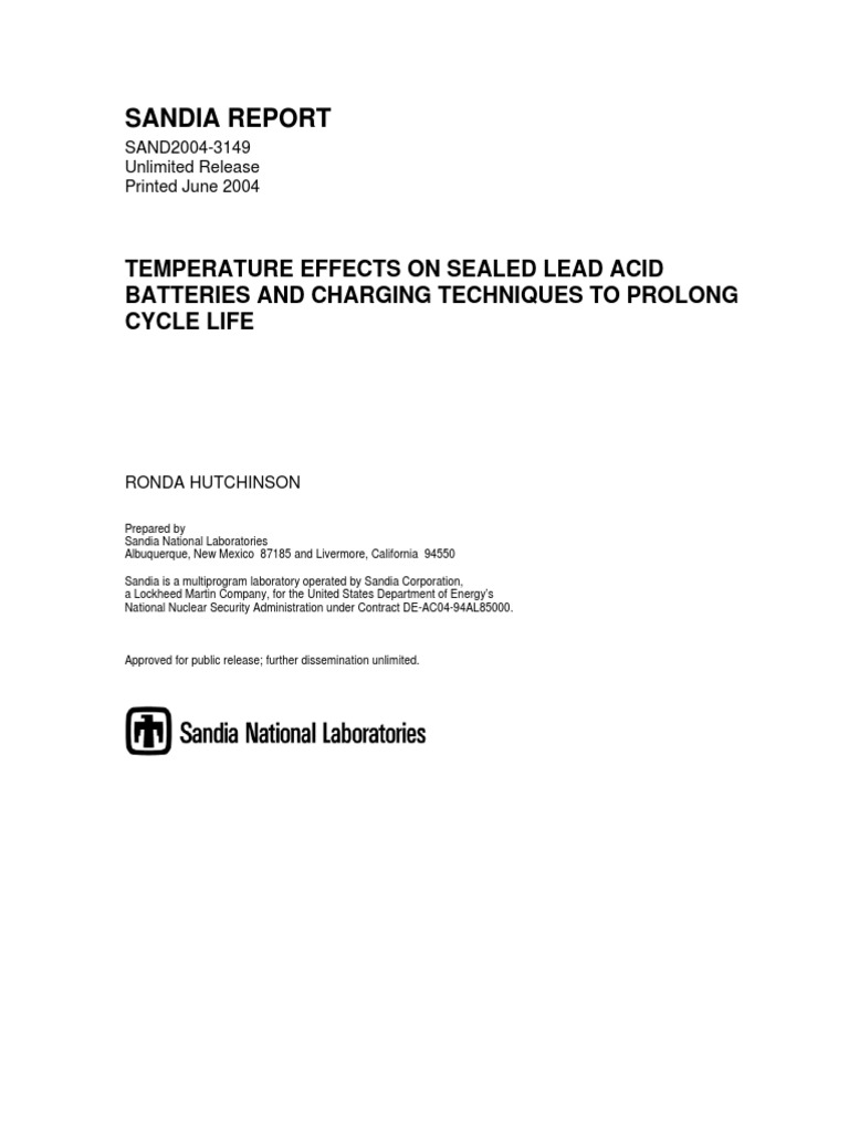Sandia Batteriespdf | PDF | Battery Charger | Rechargeable Battery