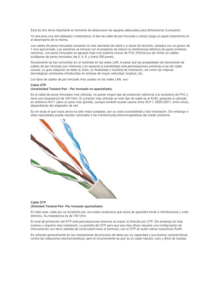 Cable Utp, STP, FTP | PDF | Bienes manufacturados | Telecomunicaciones