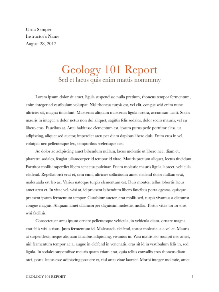 Geology 101: Student Report | PDF