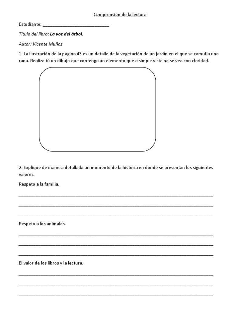 Comprensión La Voz Del Árbol | PDF