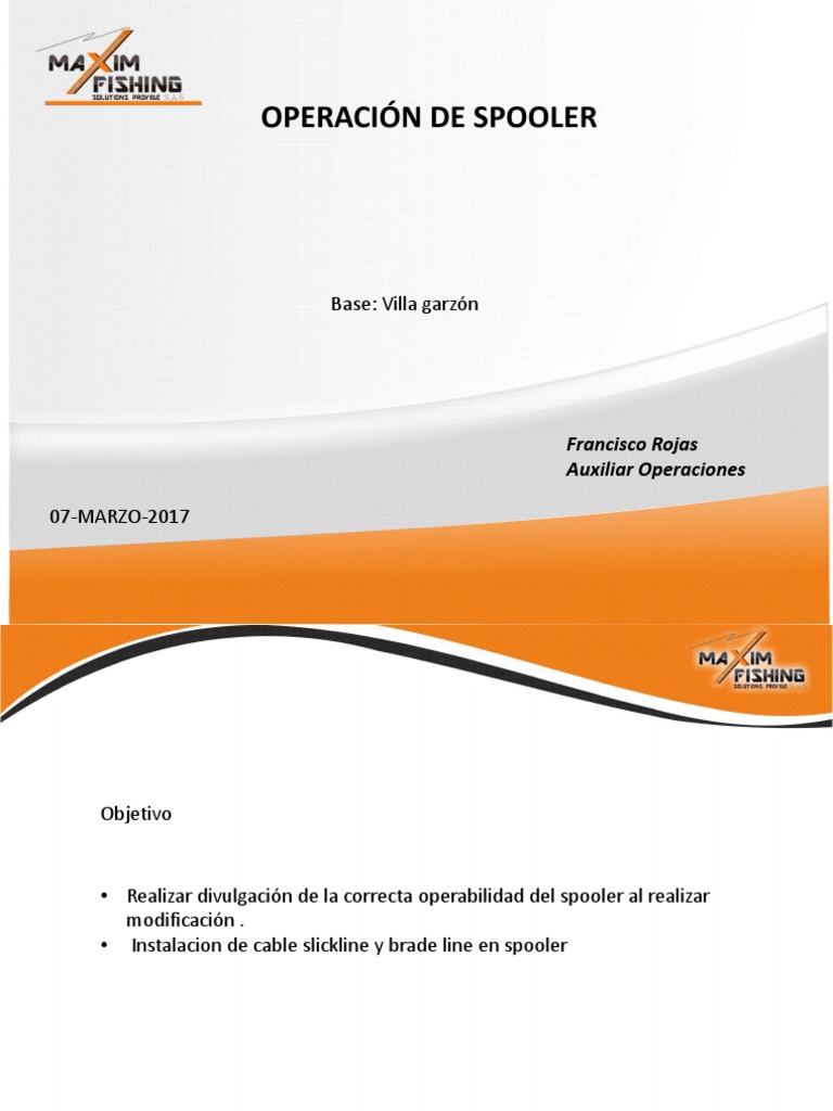 Modificación y operación correcta del spooler para instalación de cable ...