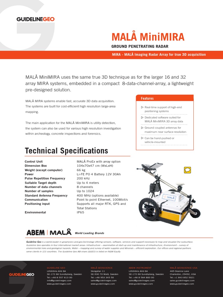 MALA MiniMIRA Technical Specifications | PDF | Telecommunications ...