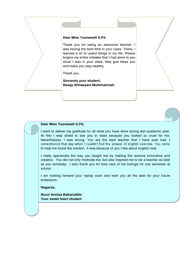 Dear Miss Yusnawati S.PD | PDF