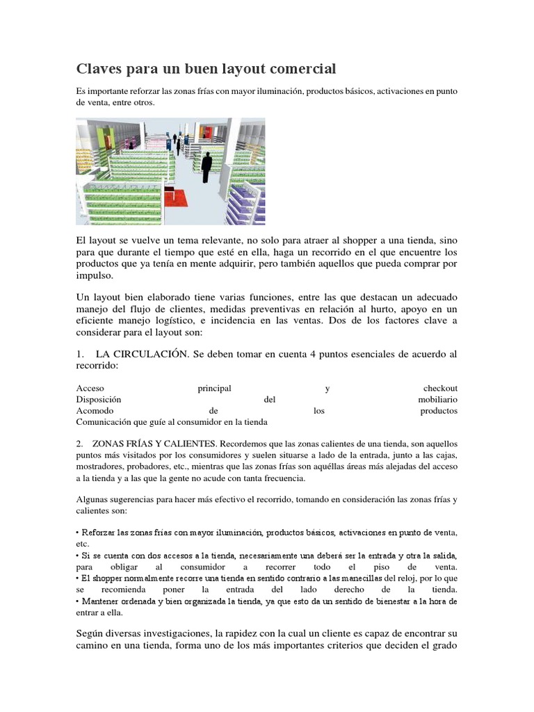 Claves para Un Buen Layout Comercial | Descargar gratis PDF | Espacio ...
