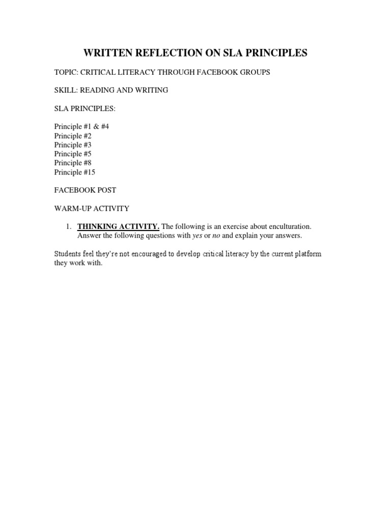 Assignment 1 - Reflection | PDF