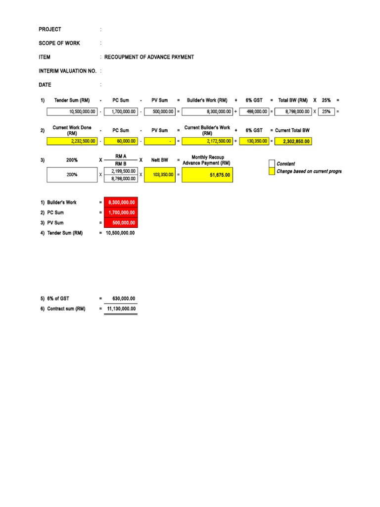 Advance Payment Recoupment | PDF | Business