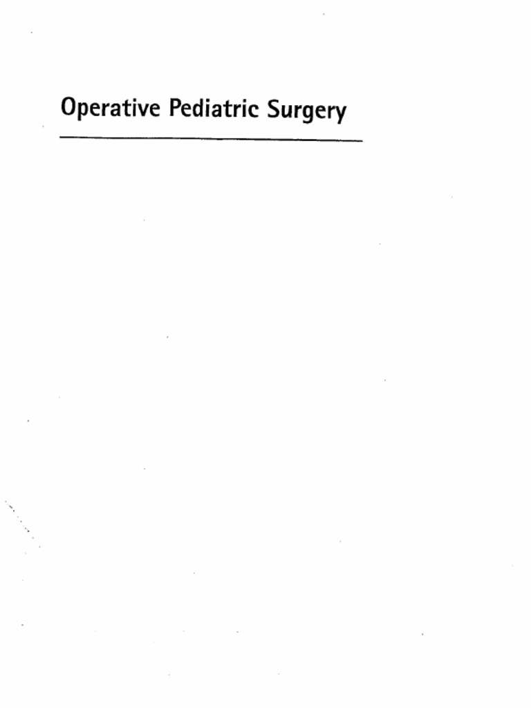 Operative Pediatric Surgery PDF | PDF
