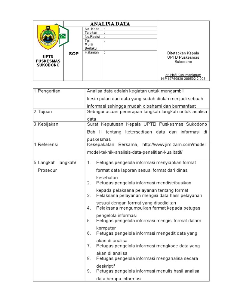 BAB 2 EP 2.3.17.3 Admen2 - SOP - 025 Analisa Data | PDF