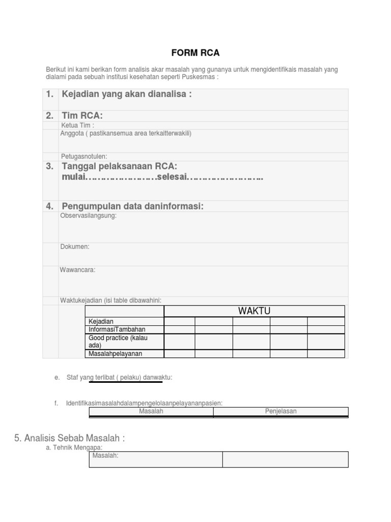 Form Rca | PDF | Karier & Perkembangan | Sains & Matematika