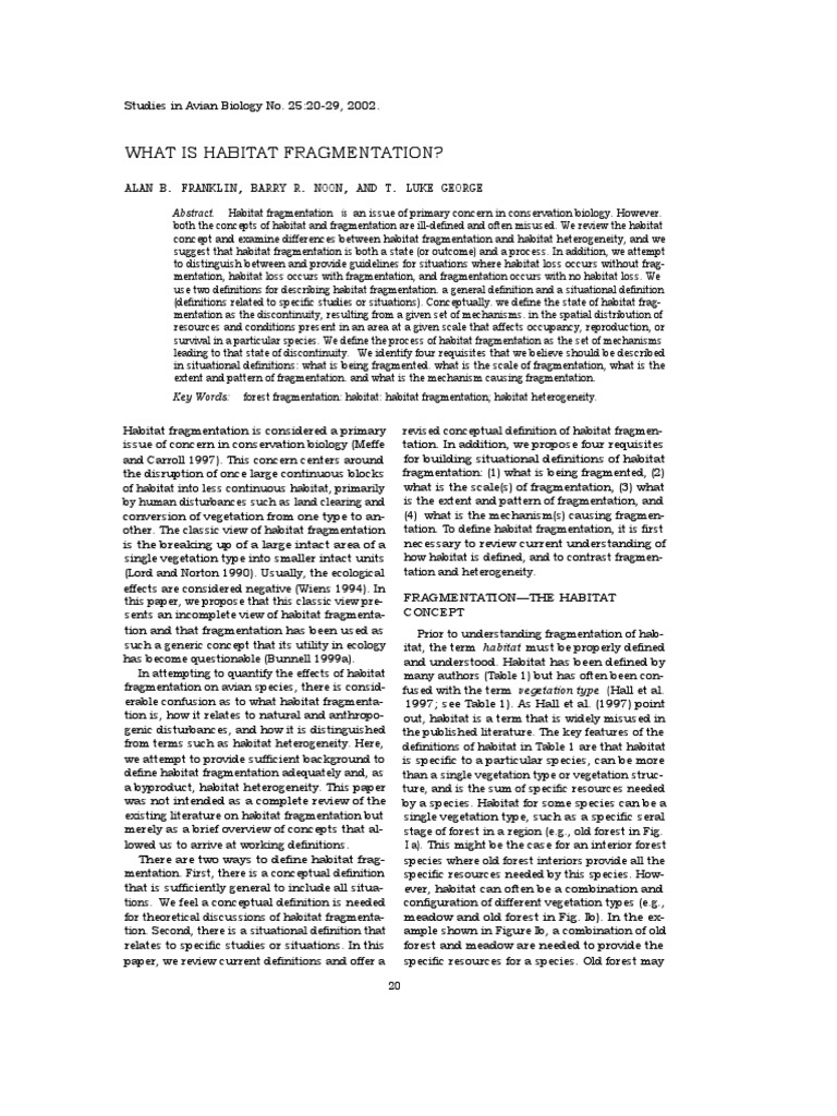 Understanding Habitat Fragmentation | PDF | Vegetation | Habitat