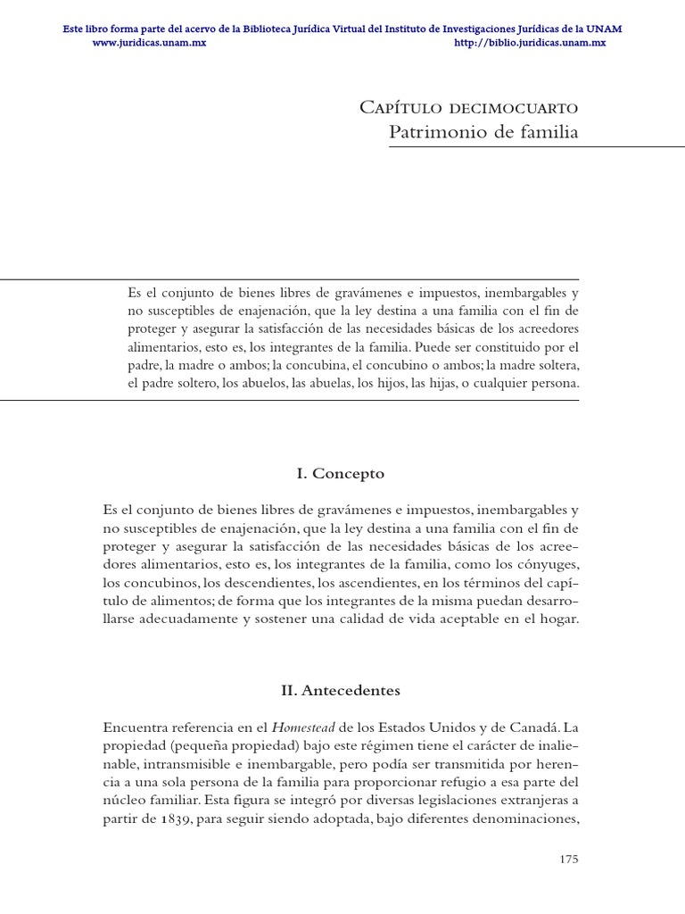 Patrimonio Familiar | Bienes (Ley) | Propiedad