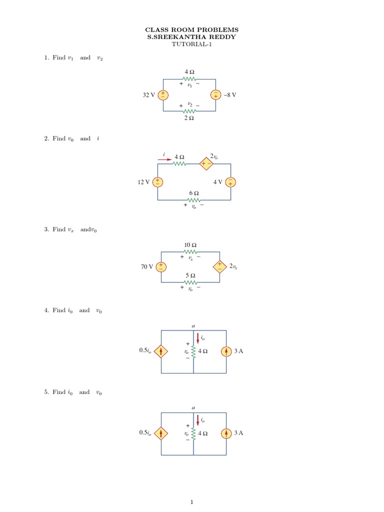 Tutorial 1 | PDF | Physics | Electronic Circuits