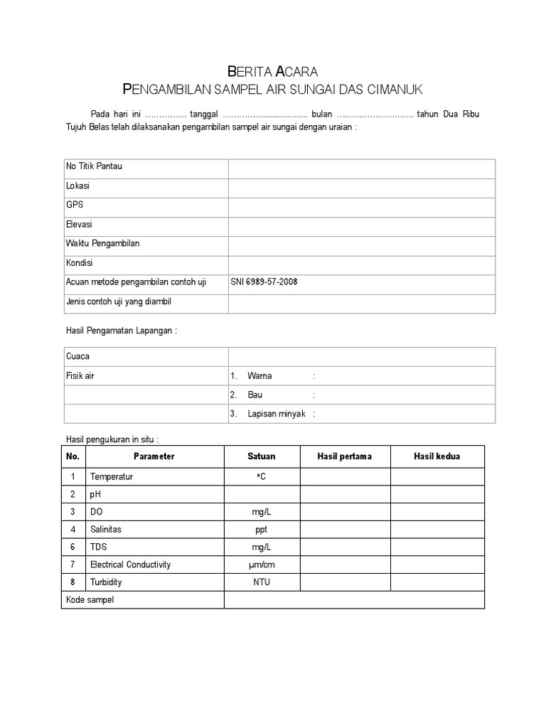 Berita Acara Sample | PDF
