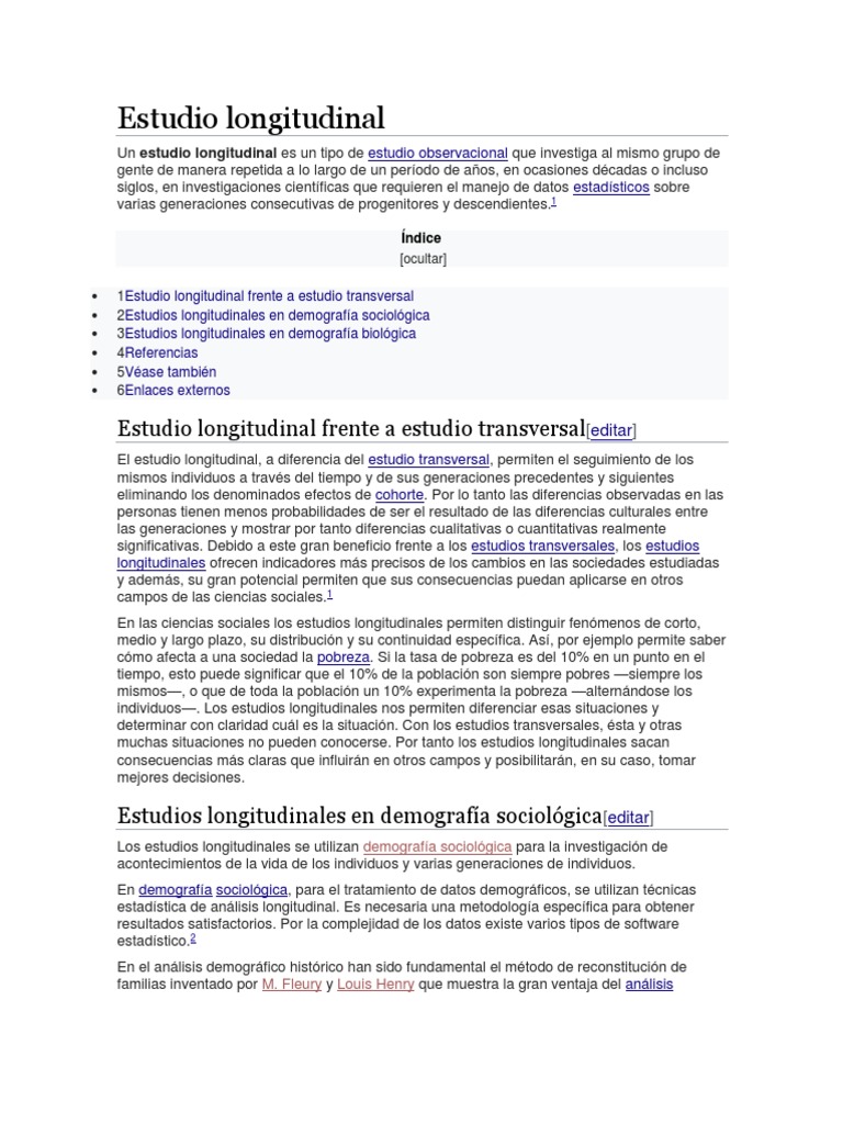Tipos de Estudios Longitudinales | PDF | Science | Salud y bienestar