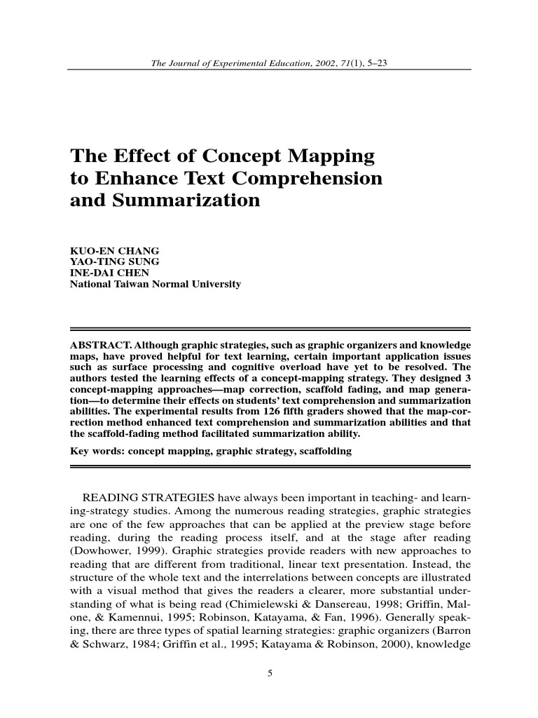 The Effect of Concept Mapping To Enhance Text Comprehension and ...