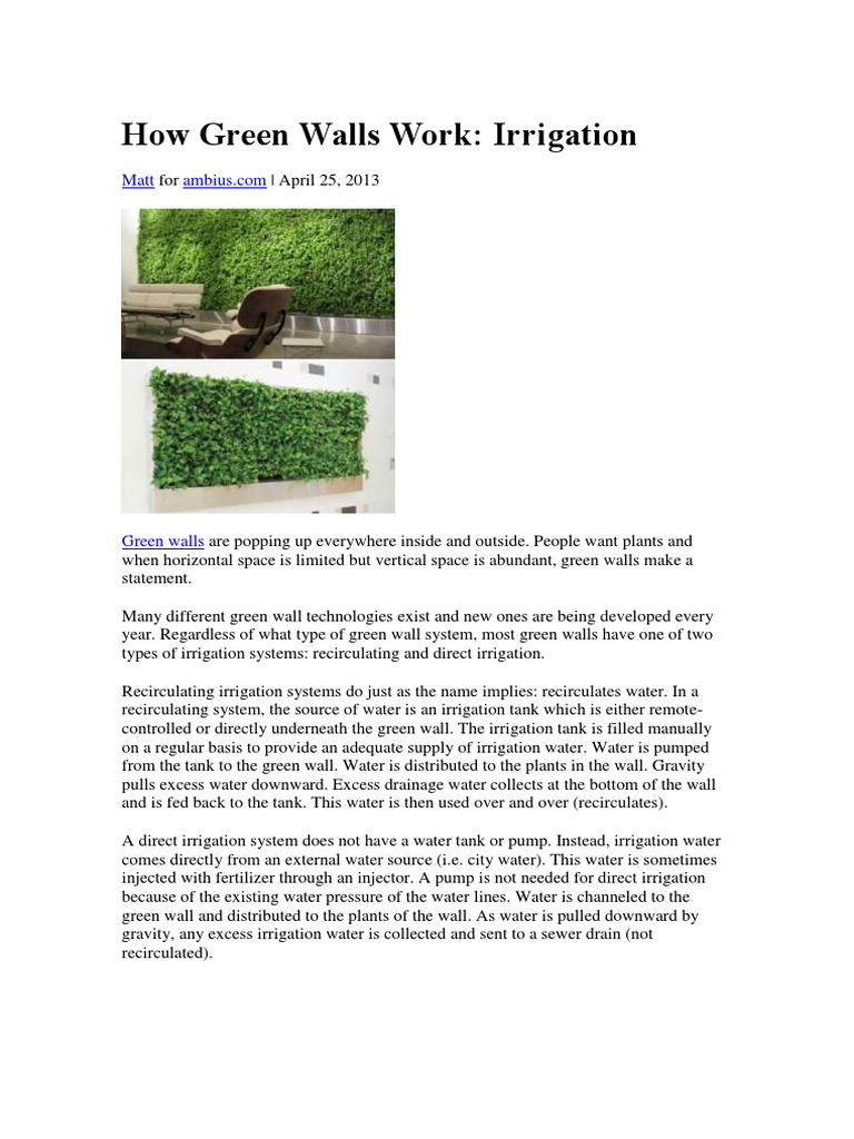 Understanding Green Wall Irrigation Systems: A Guide to Recirculating ...