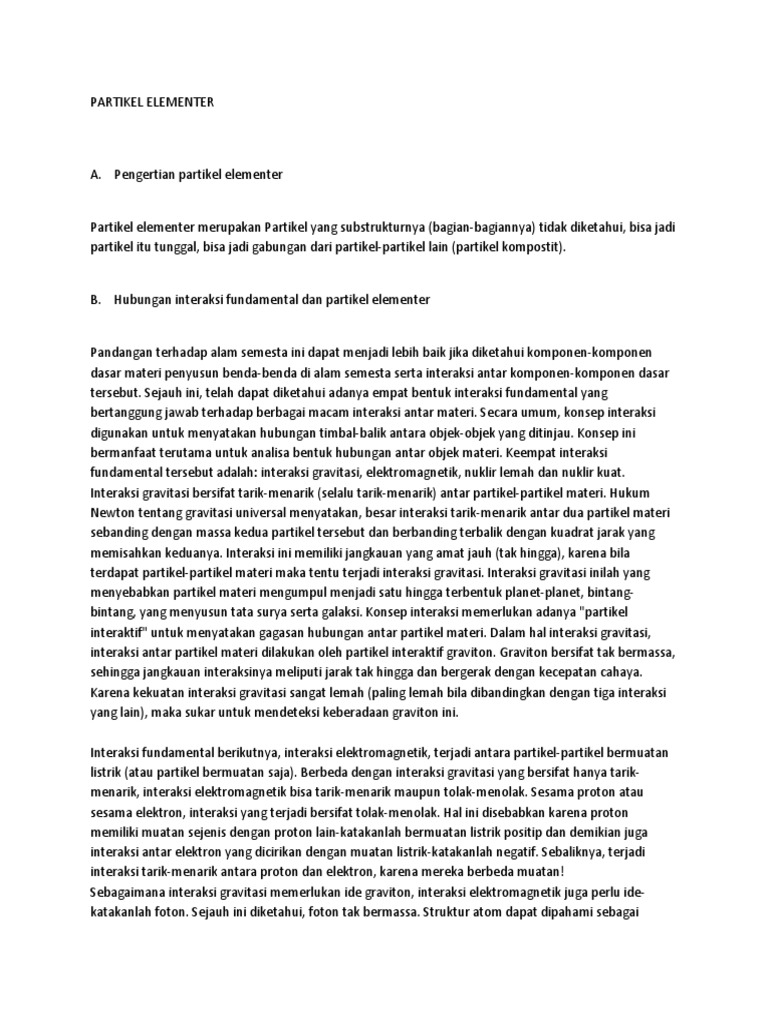 Partikel Elementer | PDF