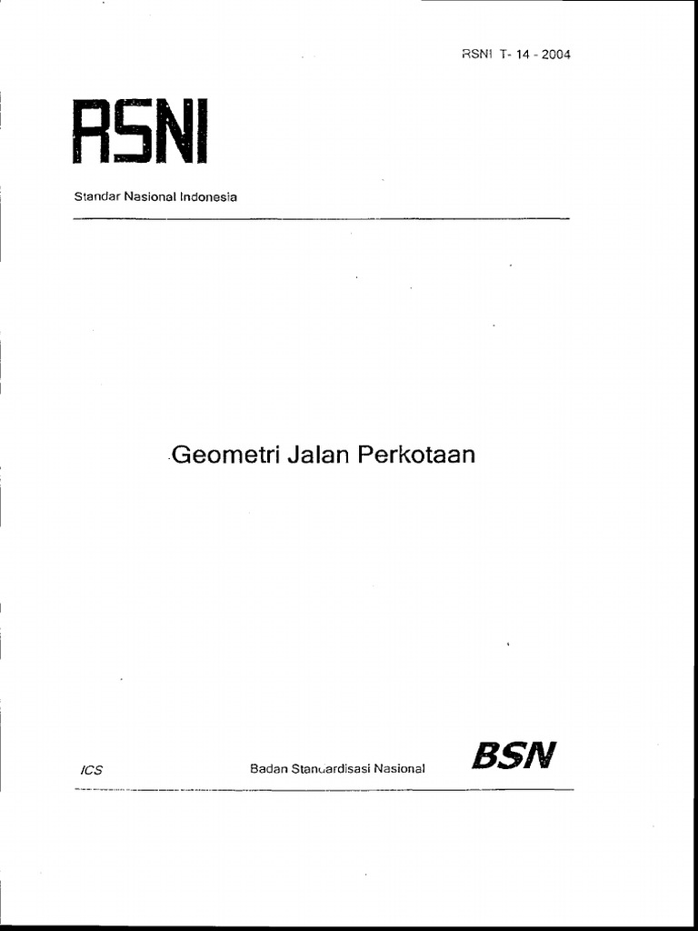 SNI Geometri Perkotaan Jalan PDF | PDF
