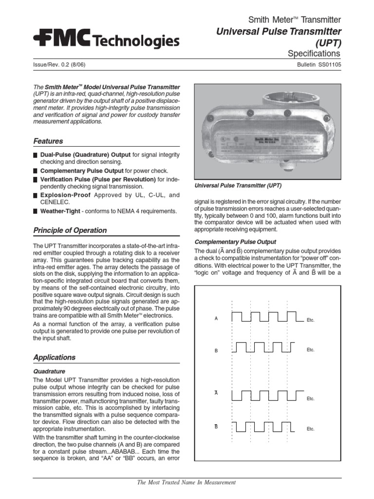 Smith Meter UPT | PDF | Transmitter | Instrumentation