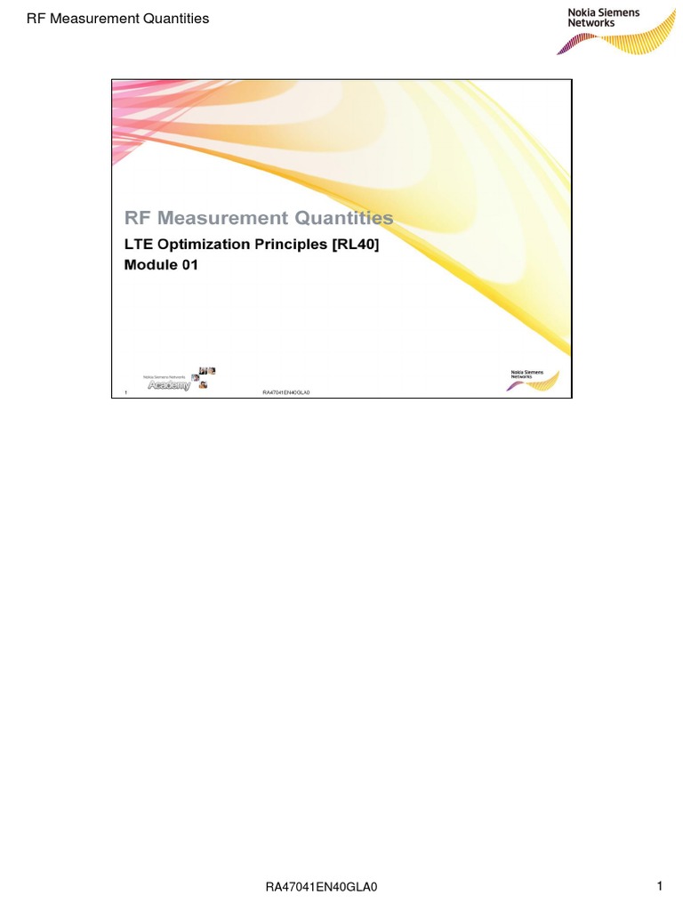 01 RA47041EN40GLA0 RL40 RF Measurement Quantities | PDF | Radio ...