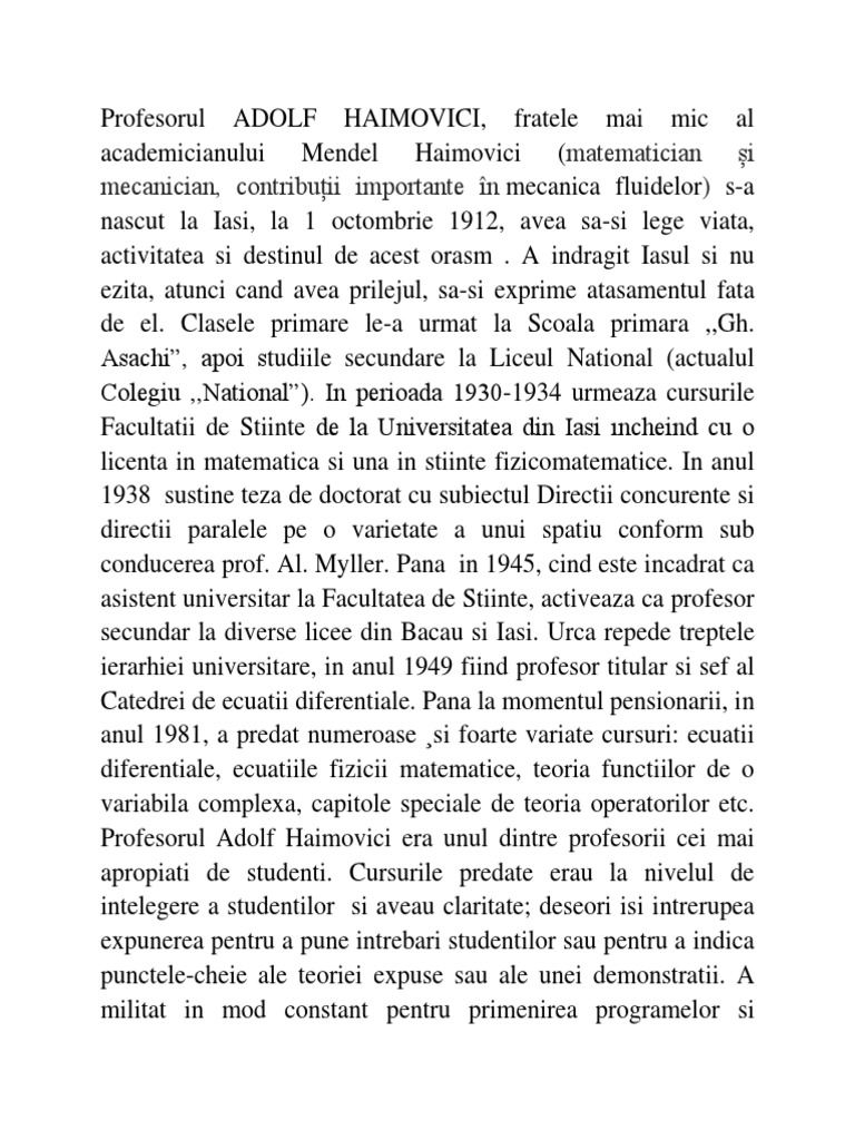 Adolf Haimovici | PDF