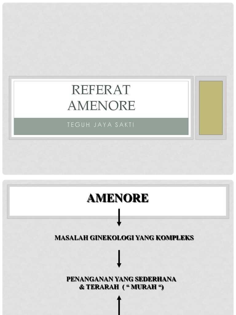 Judul: Pedoman Lengkap untuk Mengatasi Amenore Primer dan Sekunder | PDF