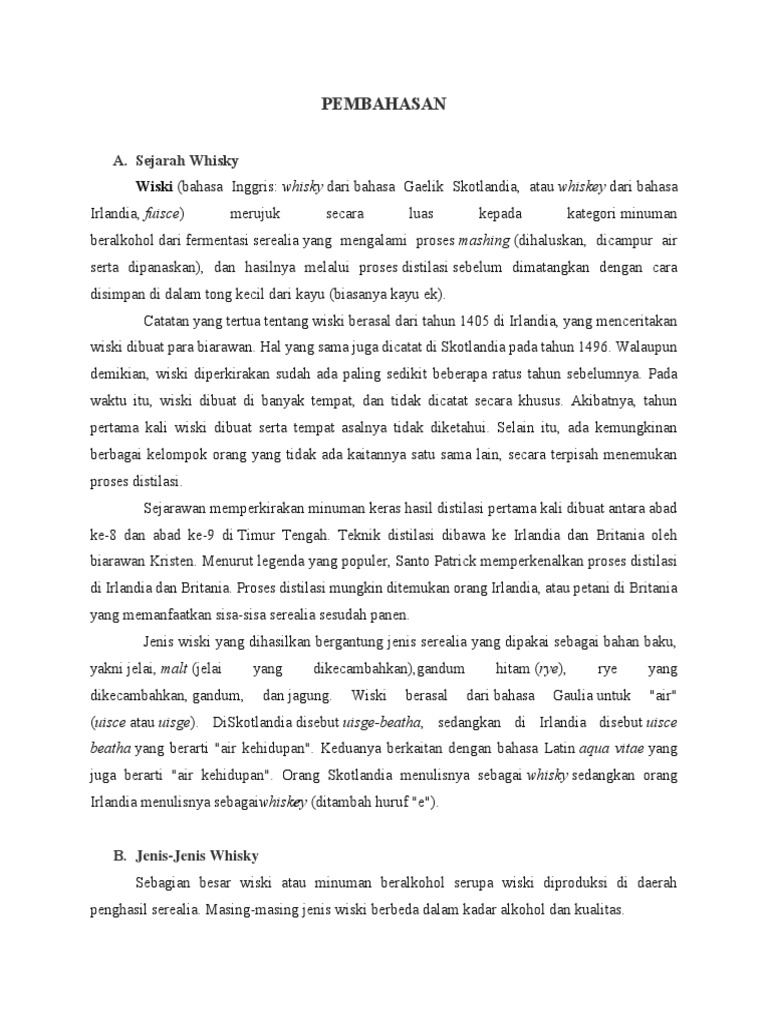 Sejarah dan Jenis-Jenis Whisky | PDF