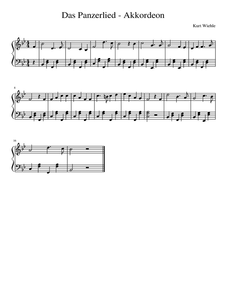 Das Panzerlied - Akkordeon | PDF