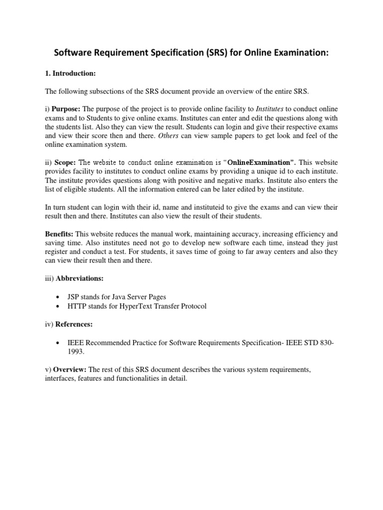 SRS Online Examination | PDF | Databases | Test (Assessment)